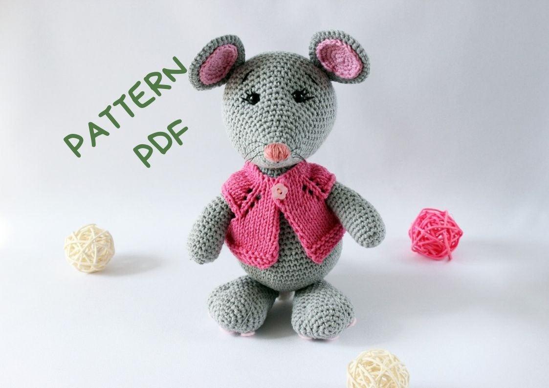 Crochet Mouse Pattern, Amigurumi Mouse Toy Pattern, Cute Mouse Pattern ...