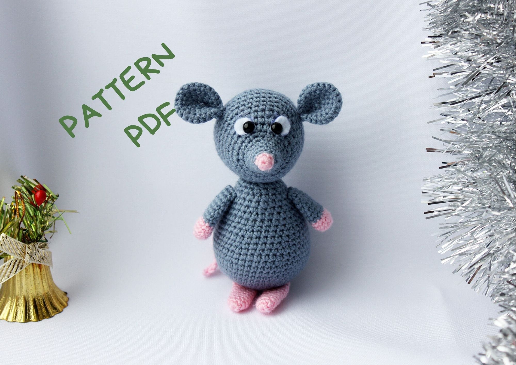 Amigurumi Pattern Mouse, Crochet Pattern Doll Toy Mouse, Crochet Rat Pattern on Luulla